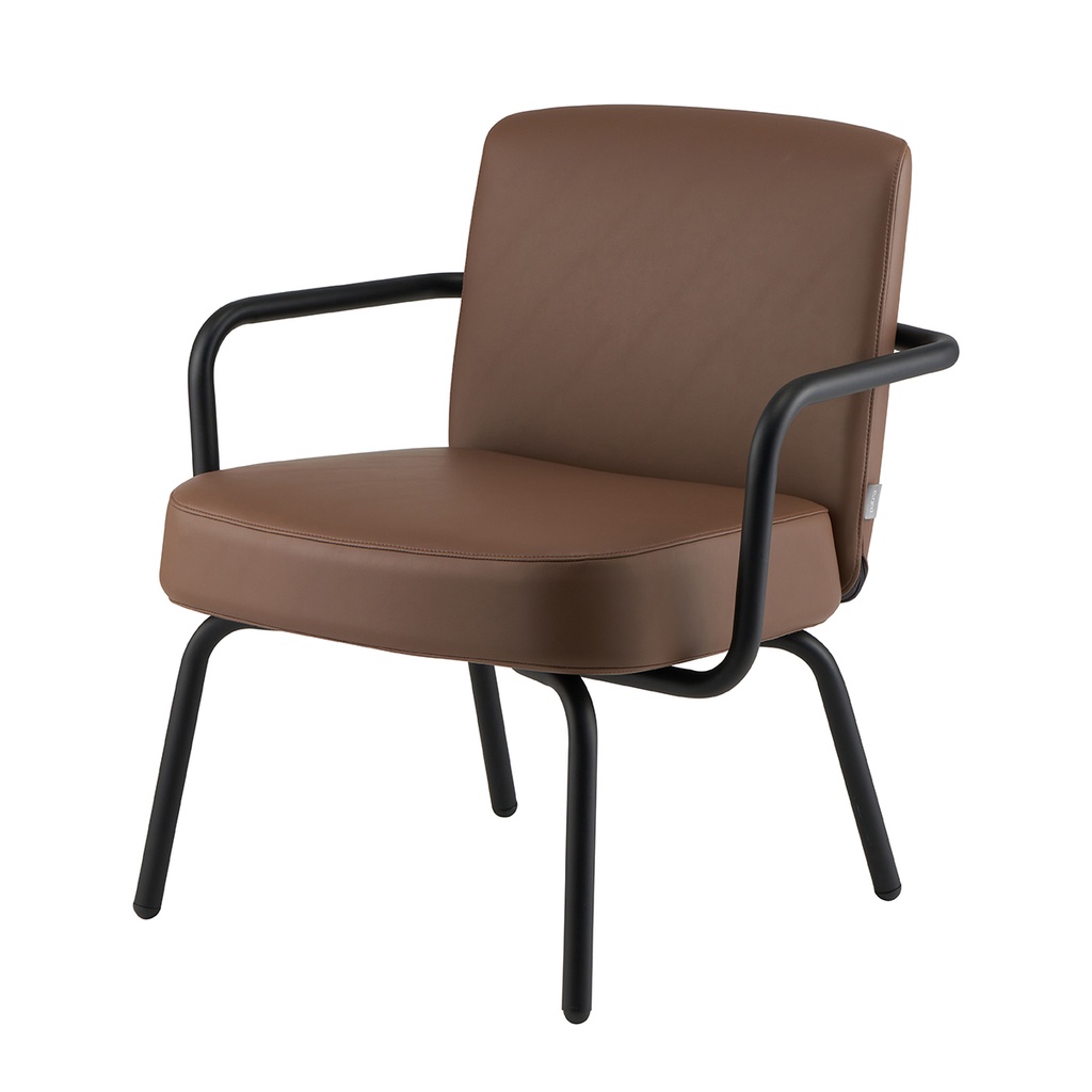 BUTACA VISITA COVE - TAPIZADO PVC MARRON -ESTRUCTURA NEGRA | Meycy Muebles
