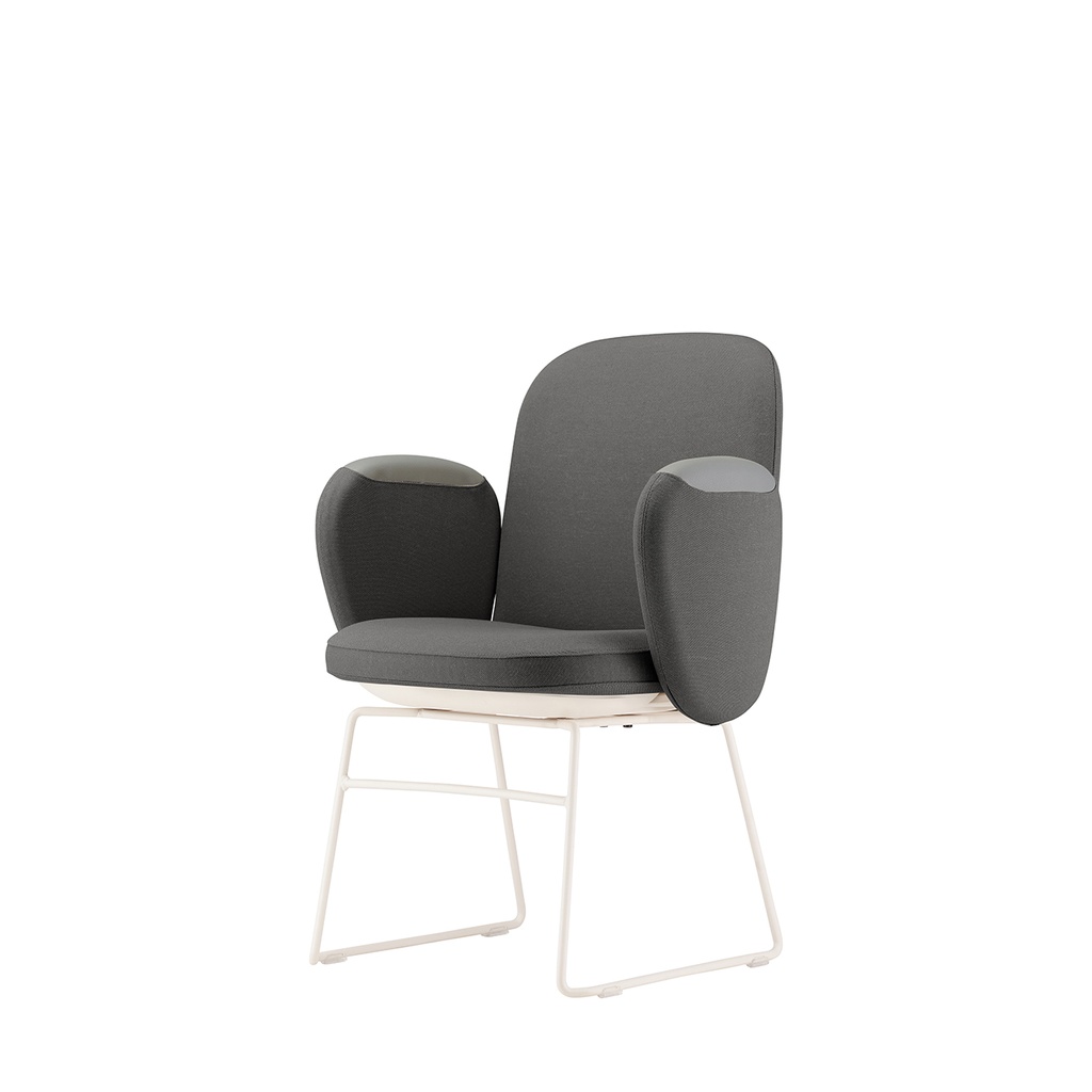 BUTACA EJECUTIVA KINDL- TELA GRIS GRAFITO- BASE DE PATIN BLANCA | Meycy ...