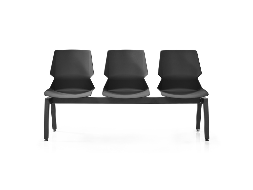 BANCADA 2 PERSONAS MOD. 588 - PLASTICO NEGRO- ESTRUCTURA METAL NEGRO ...