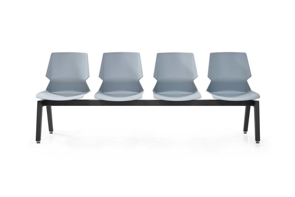 BANCADA 4 PERSONAS MOD. 588 - PLASTICO BLANCO - ESTRUCTURA METAL NEGRO ...