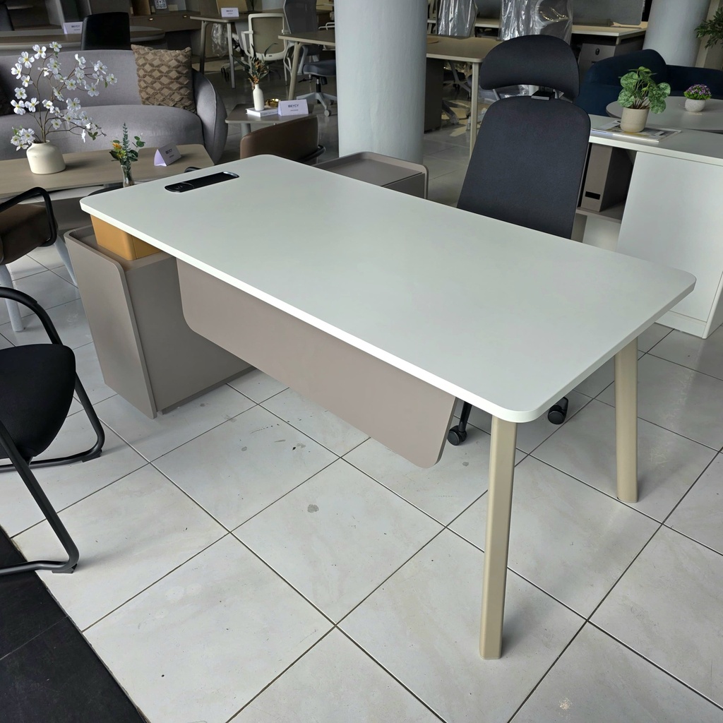 MESA ESCRITORIO EJECUTIVO STEEL TOPE BLANCO 60" X71" (S22T-18) DERECHO ...