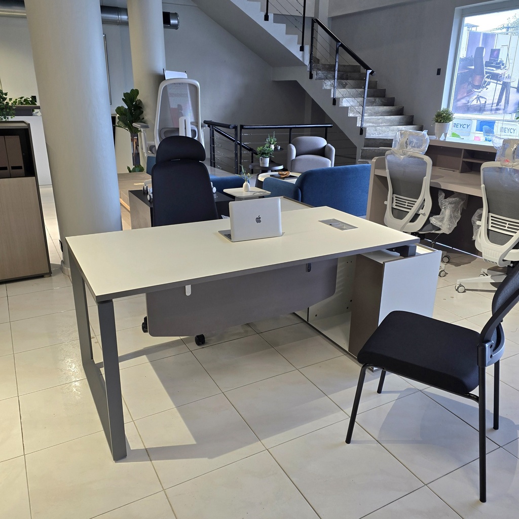 MESA ESCRITORIO EJECUTIVO MOD. ELEMENT - 31" X71" - TOPE BLANCO- PATA ...