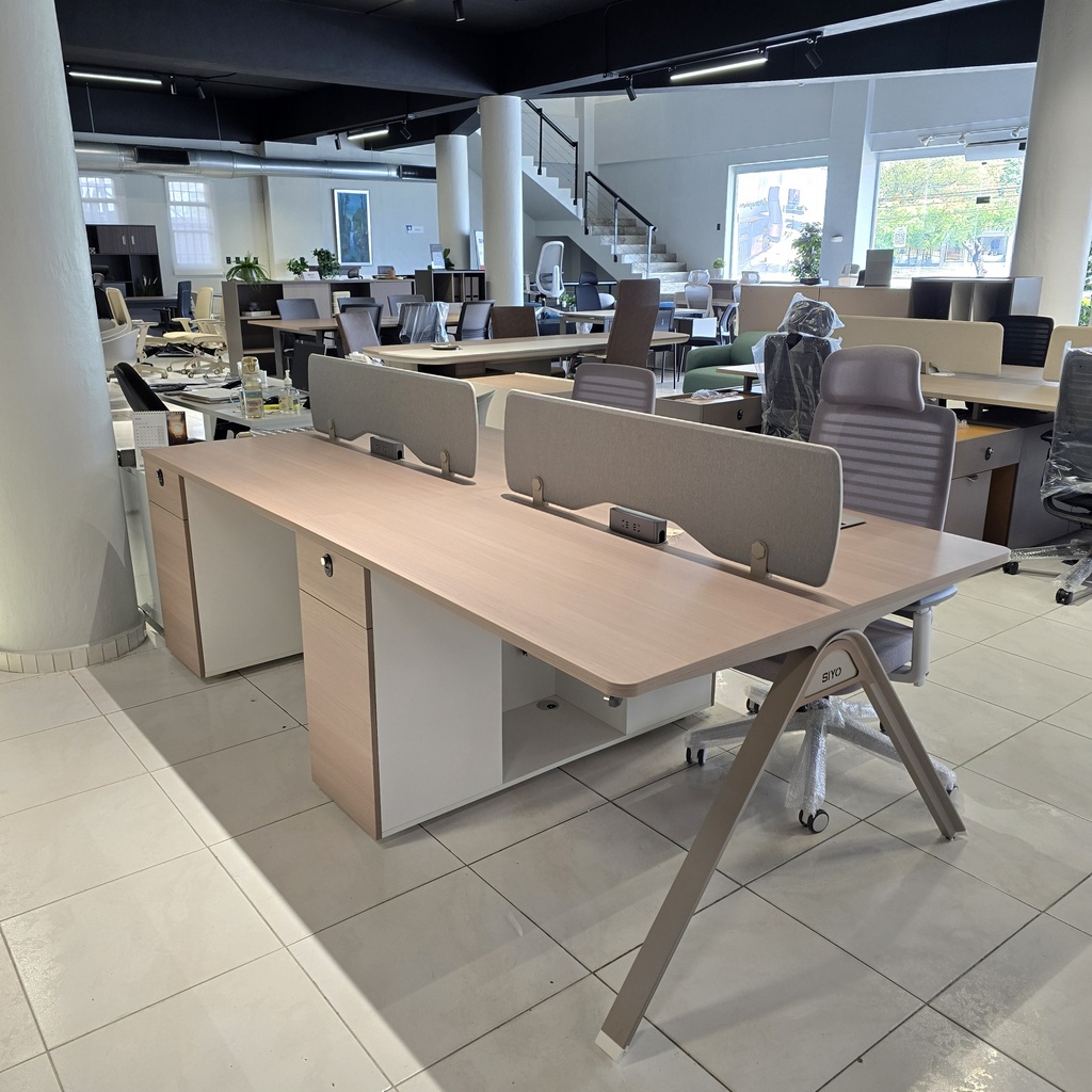 ESTACION DE TRABAJO ELEMENT PLUS + - 4 PERSONAS - EUCALIPTO + BLANCO ...