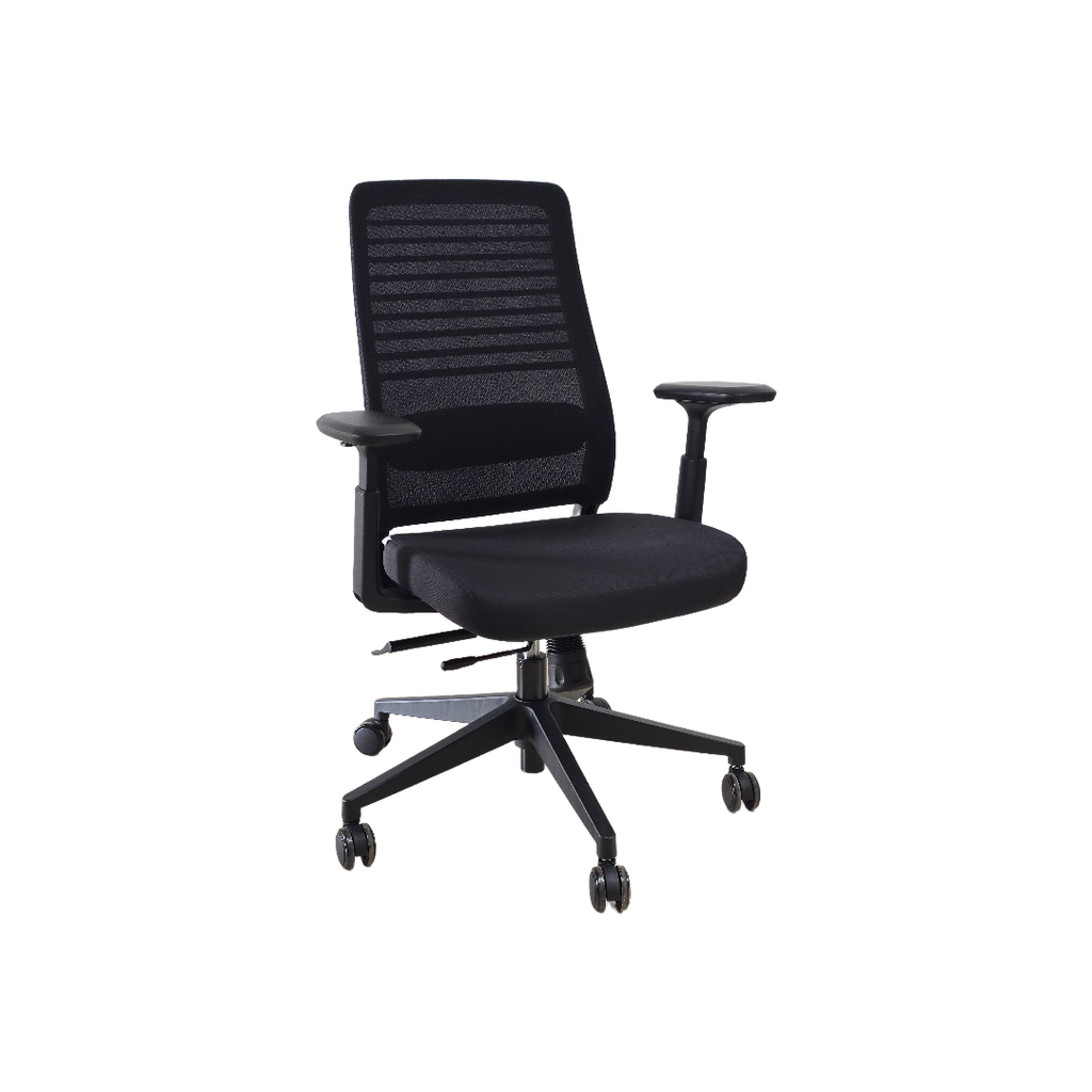 SILLON SEMI EJECUTIVO ARKO(F24) - MESH NEGRO - TELA NEGRO | Meycy Muebles
