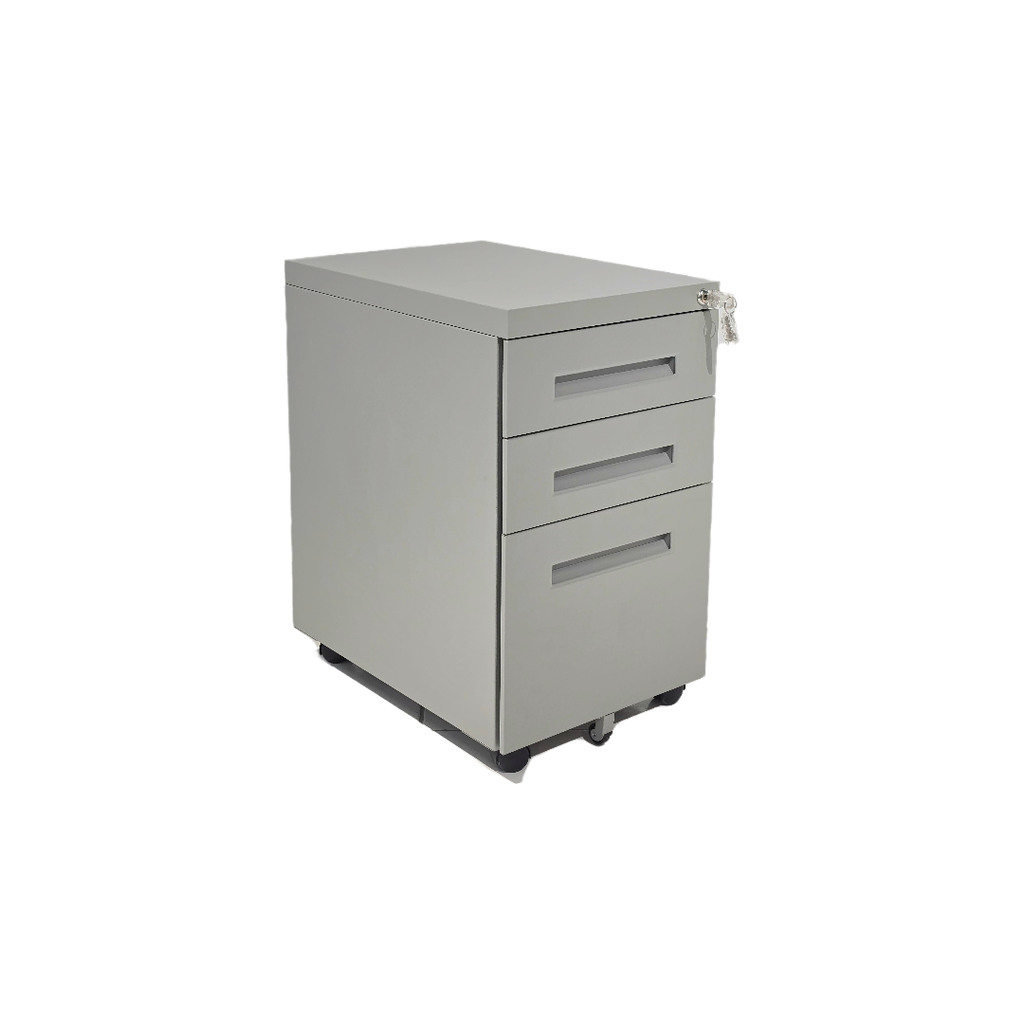 PRAKTIK: MODULO RODANTE 3 GAVETAS GRIS ALUMINIO | Meycy Muebles